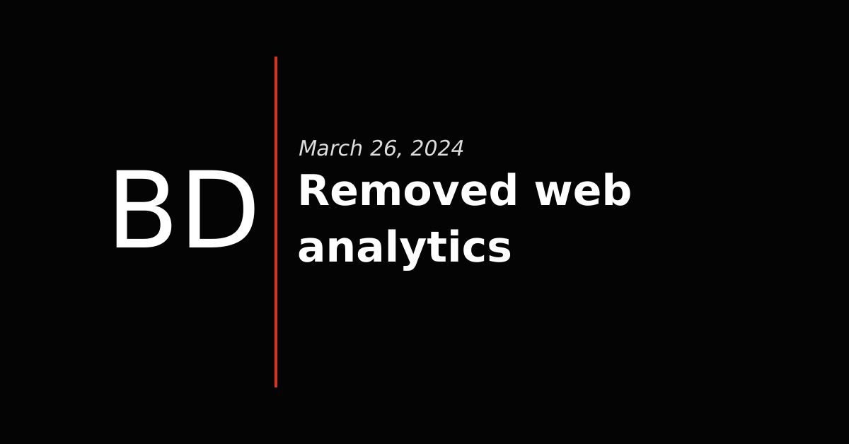 Removed web analytics | Brian DeVries
